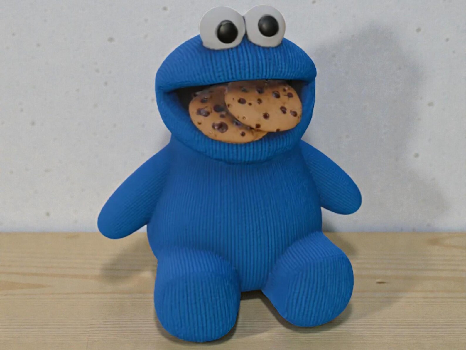 Knitted Cookie Monster STL File for 3D Printing, Cozy Textured ...