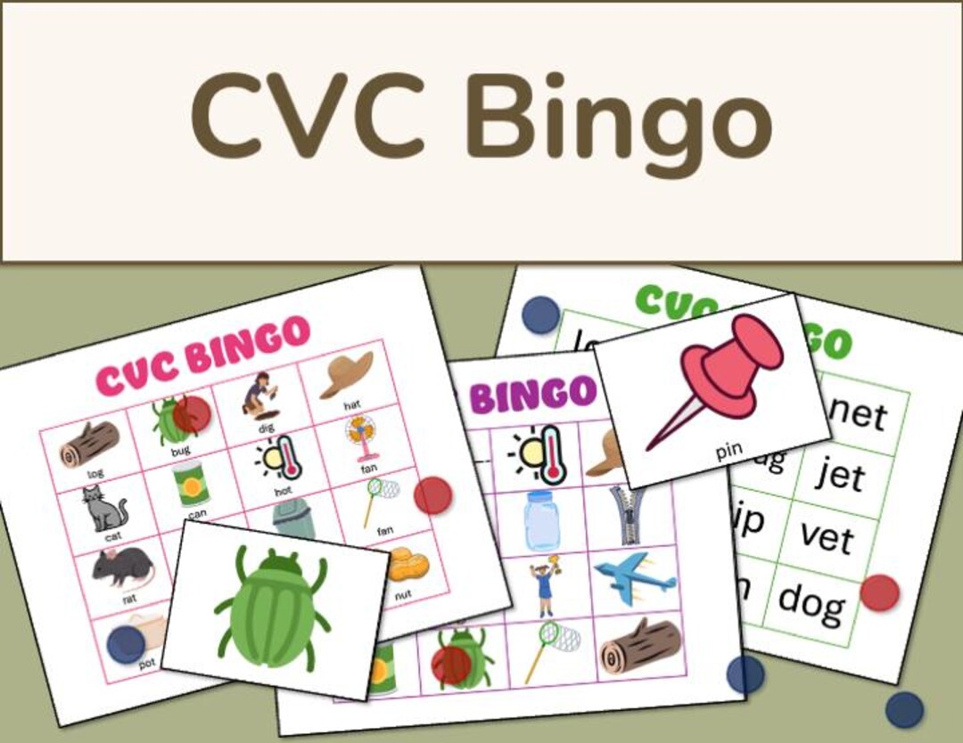 CVC Words Bingo | Phonics Learning | Printable, Editable Download - Etsy UK