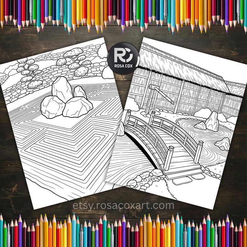 Zen Garden Coloring Pages for Adults Printable Mindful Coloring Book ...