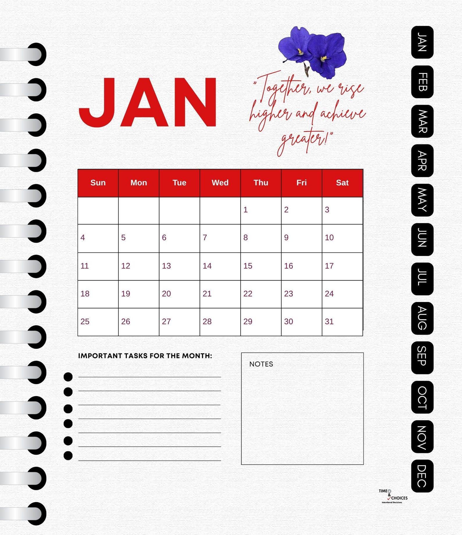2026 DST Planner Digital Download Planher Intentions Calendar - Etsy