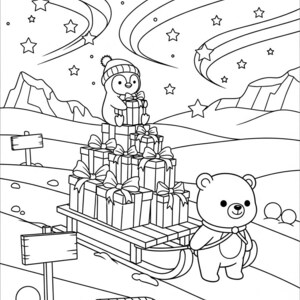 Cute Cozy Christmas Kids Coloring Book Printable | Kawaii Holiday ...