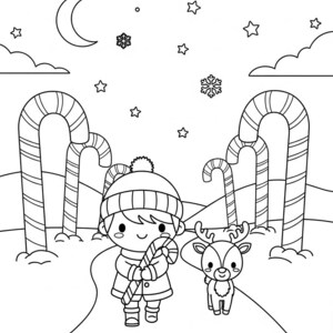 Cute Cozy Christmas Kids Coloring Book Printable | Kawaii Holiday ...