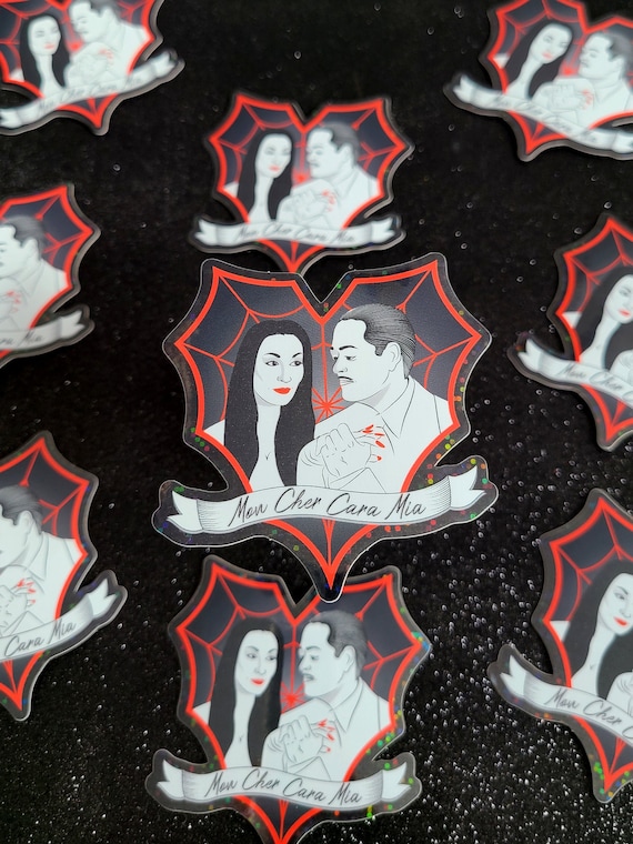 Morticia & Gomez Sticker the Addams Family Sticker Spooky - Etsy
