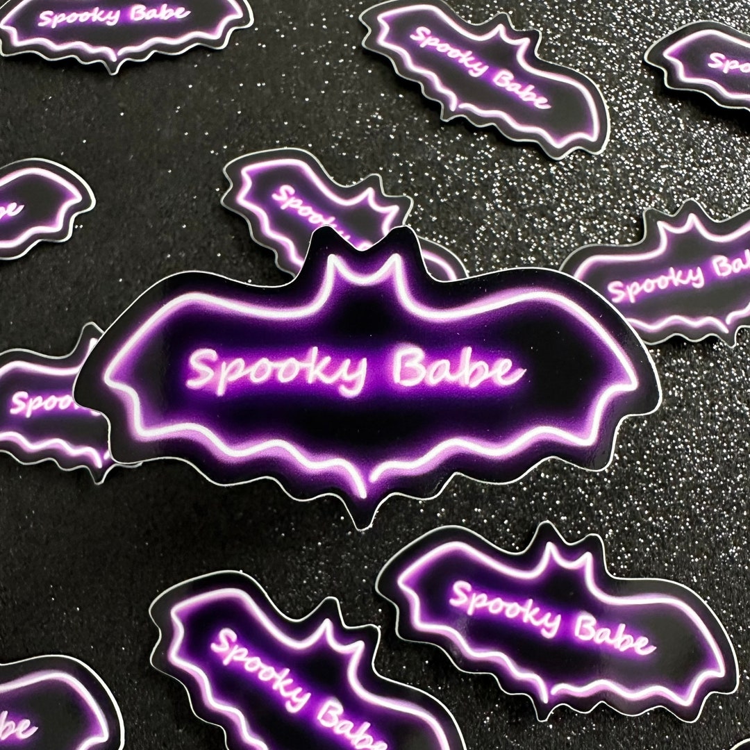 Spooky Babe Bat Vinyl Sticker - Etsy