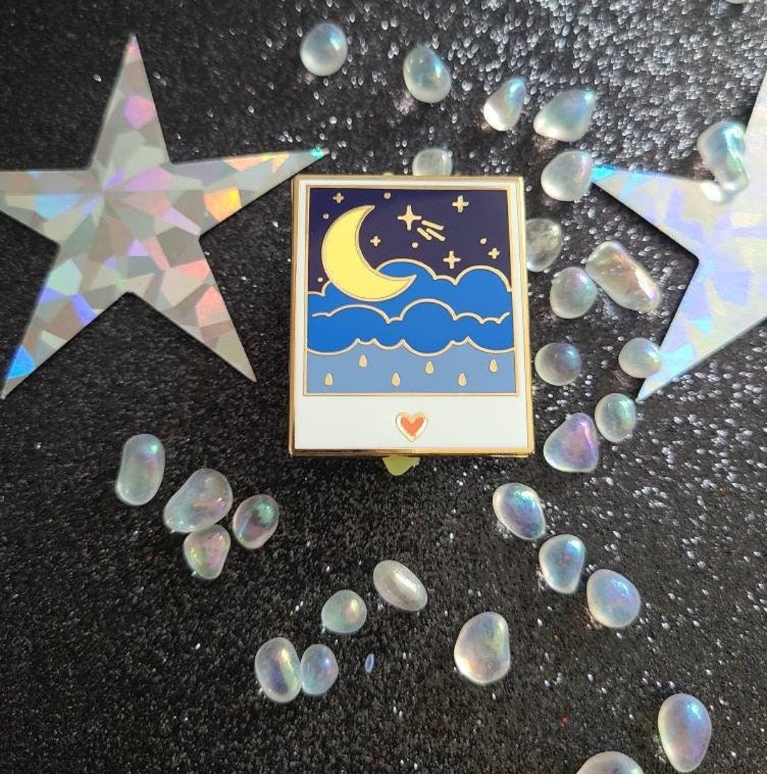 Rainy Night Sky Polaroid Enamel Pin - Etsy