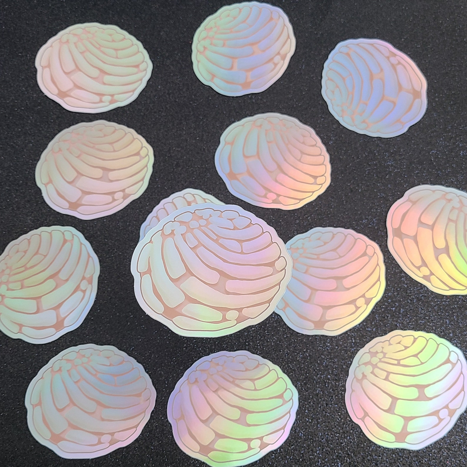 Concha Holographic Vinyl Sticker Vanilla Concha Sticker Pan - Etsy