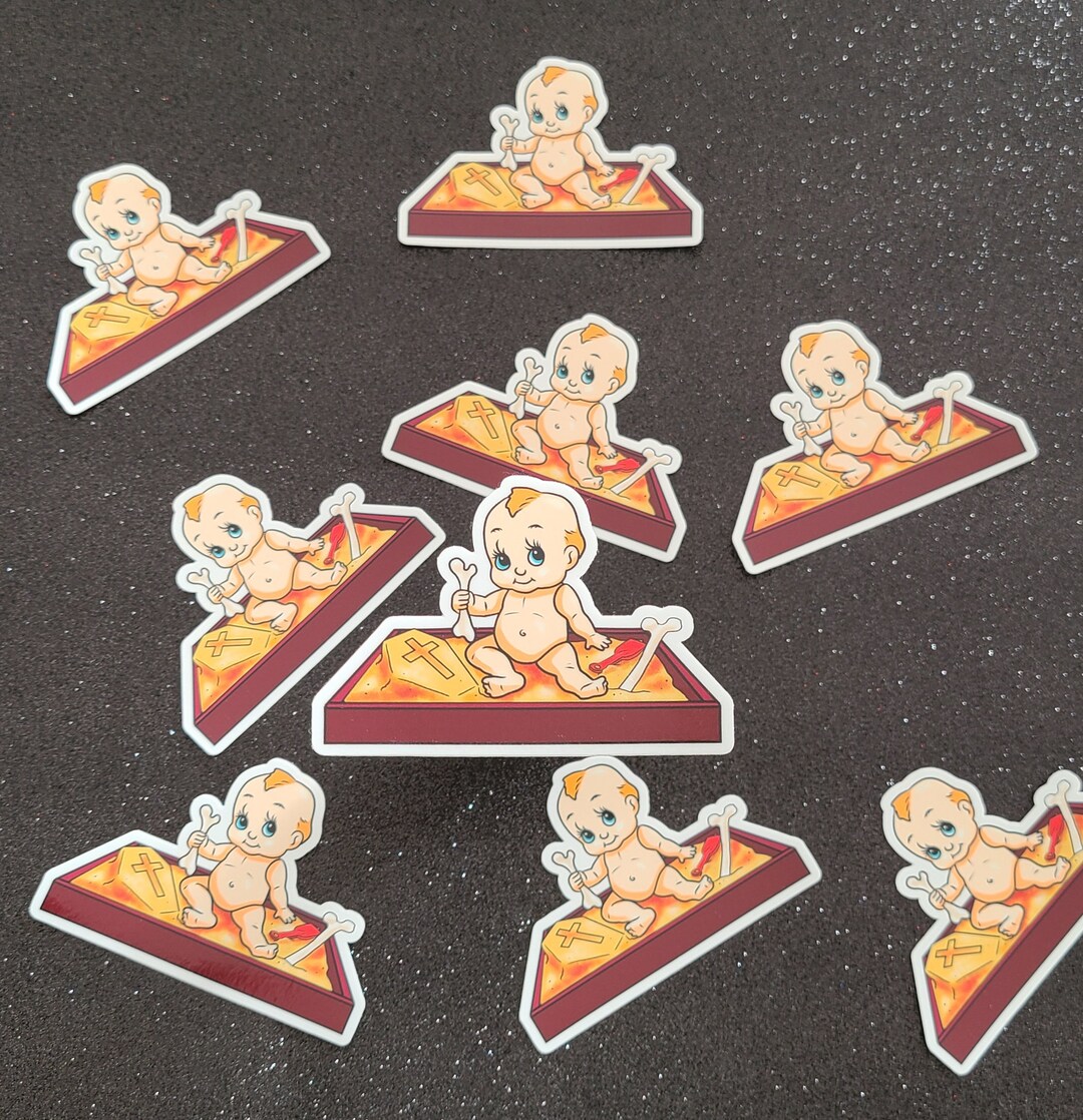 Spooky Kewpie Baby Vinyl Sticker - Etsy