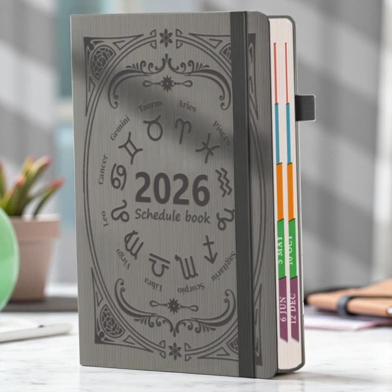 2026 Zodiac Planner A5 Hardcover, Astrology Schedule Book With Tabs ...