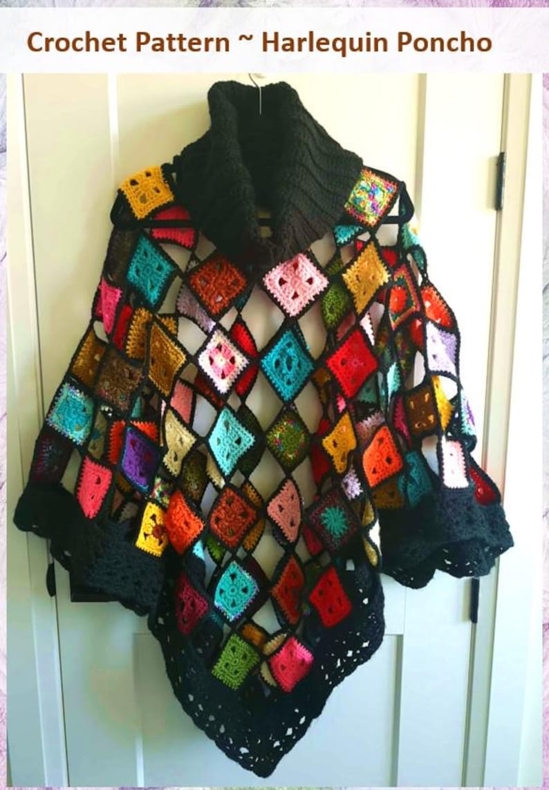 Harlequin Crochet Poncho Pattern (instant Download) - Etsy
