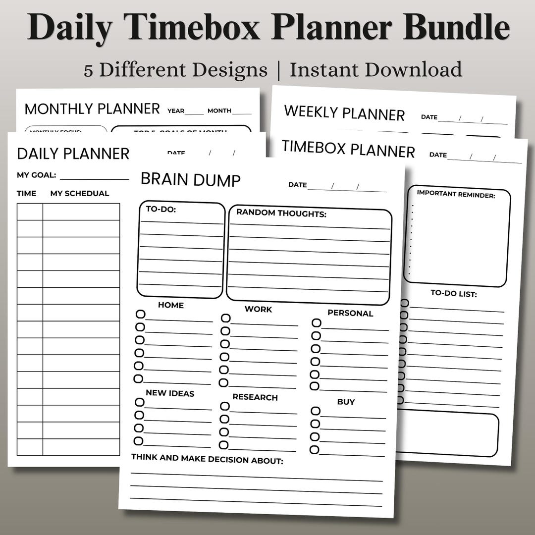 Editable Time Box Planner Printable, Daily Hourly Time Blocking Planner ...