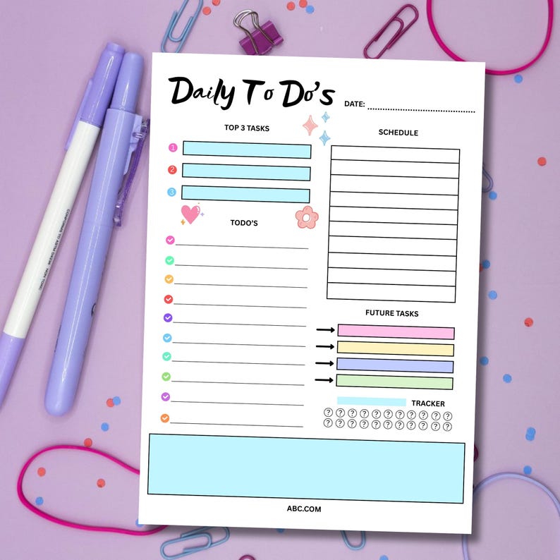 Editable Daily Work Planner Printable, Hourly Schedule Template ...