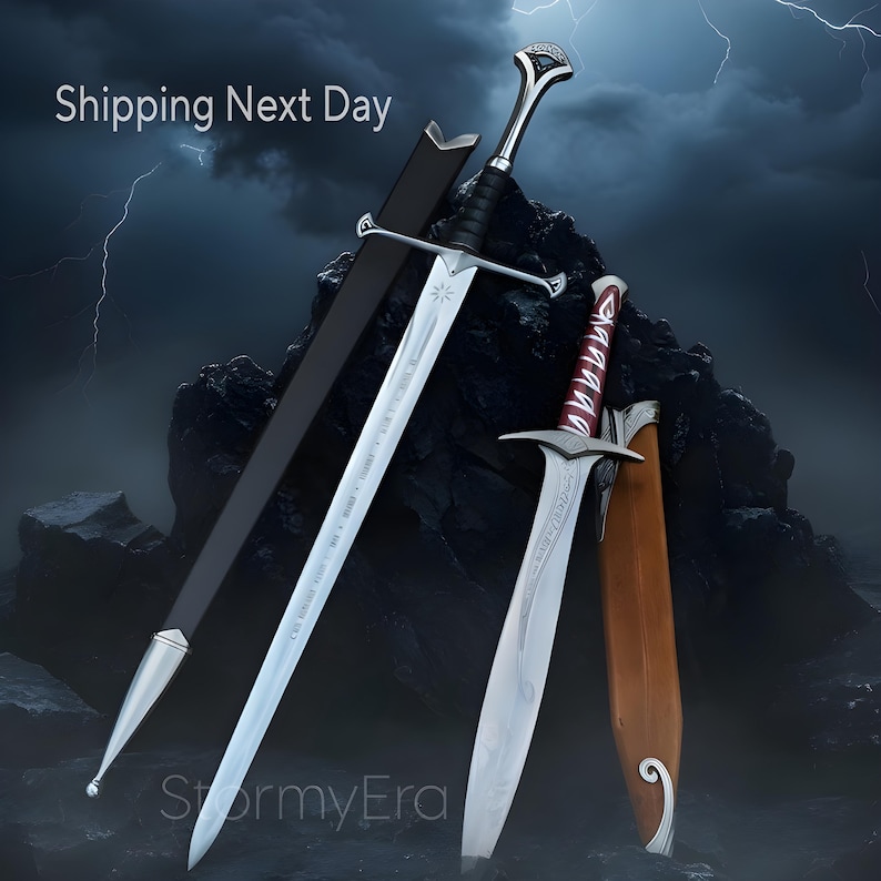 Anduril Sword Replica, Aragorn Inspired Fantasy Sword, LOTR Cosplay ...