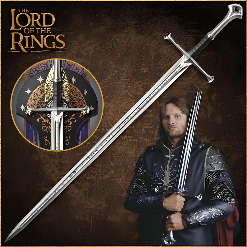 Anduril Sword Replica, Aragorn Inspired Fantasy Sword, LOTR Cosplay ...