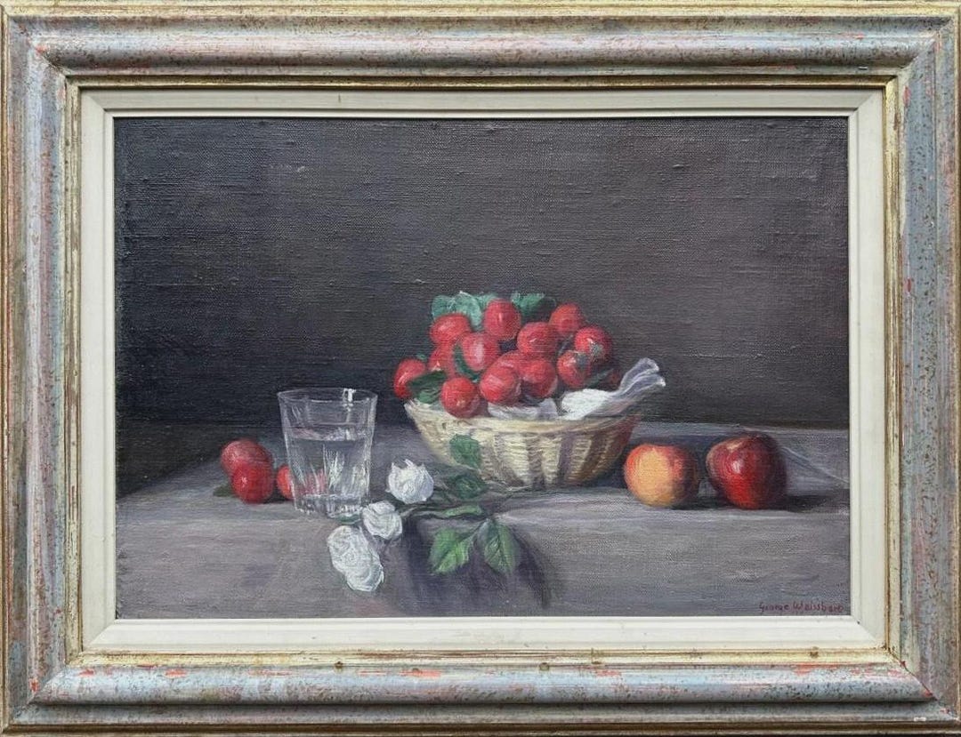 Georges Weissbort (b.1928) : 'garden in the Basket' a Still Life of Oil ...