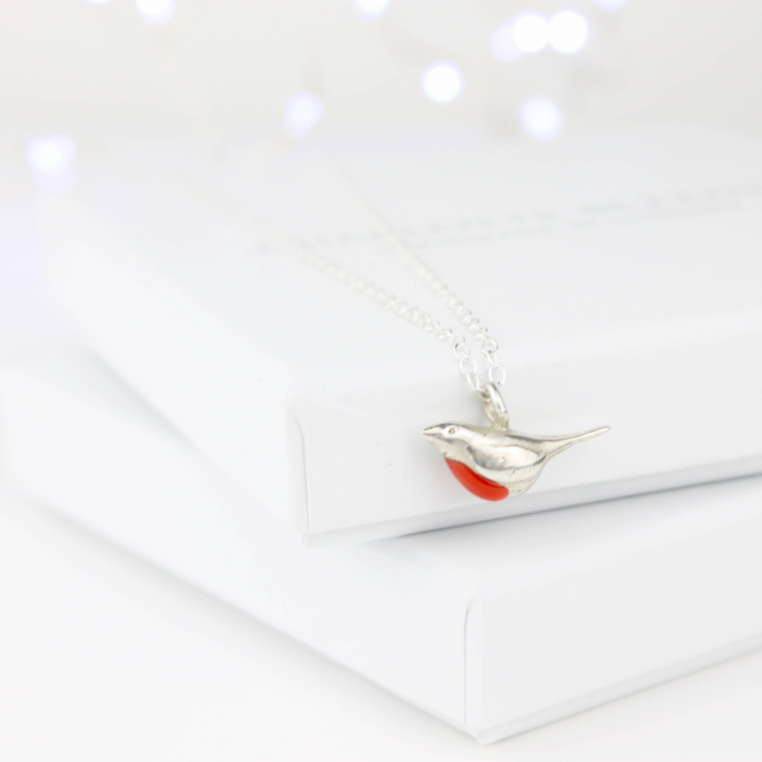 Robin Necklace, Winter Necklace, Nature Necklace, Christmas Necklace ...