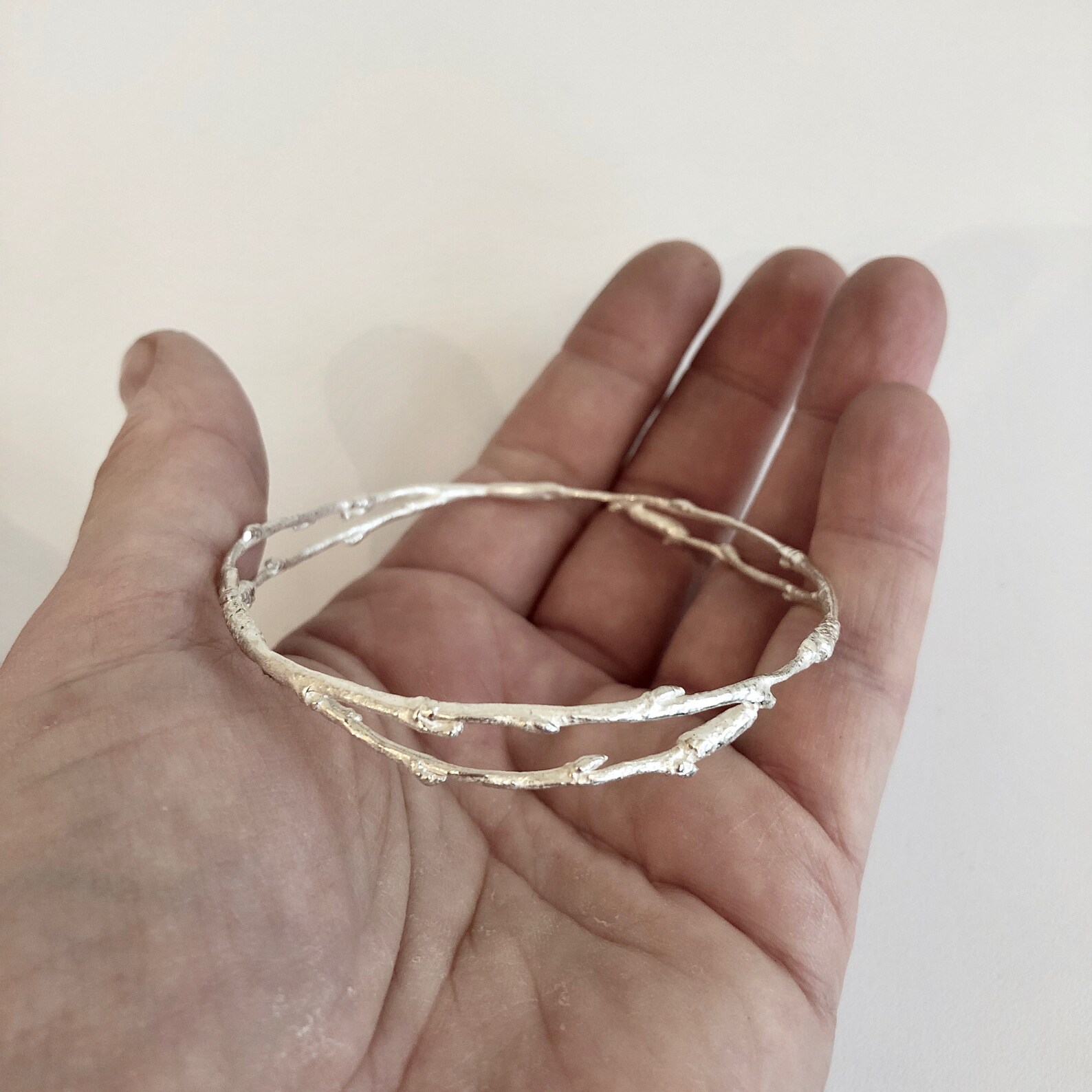 Silver Twig Bangle Arctic Twig Bangle Birch Twig Bangle - Etsy