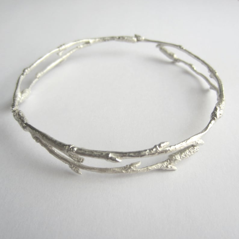 Silver Twig Bangle Arctic Twig Bangle Birch Twig Bangle - Etsy UK