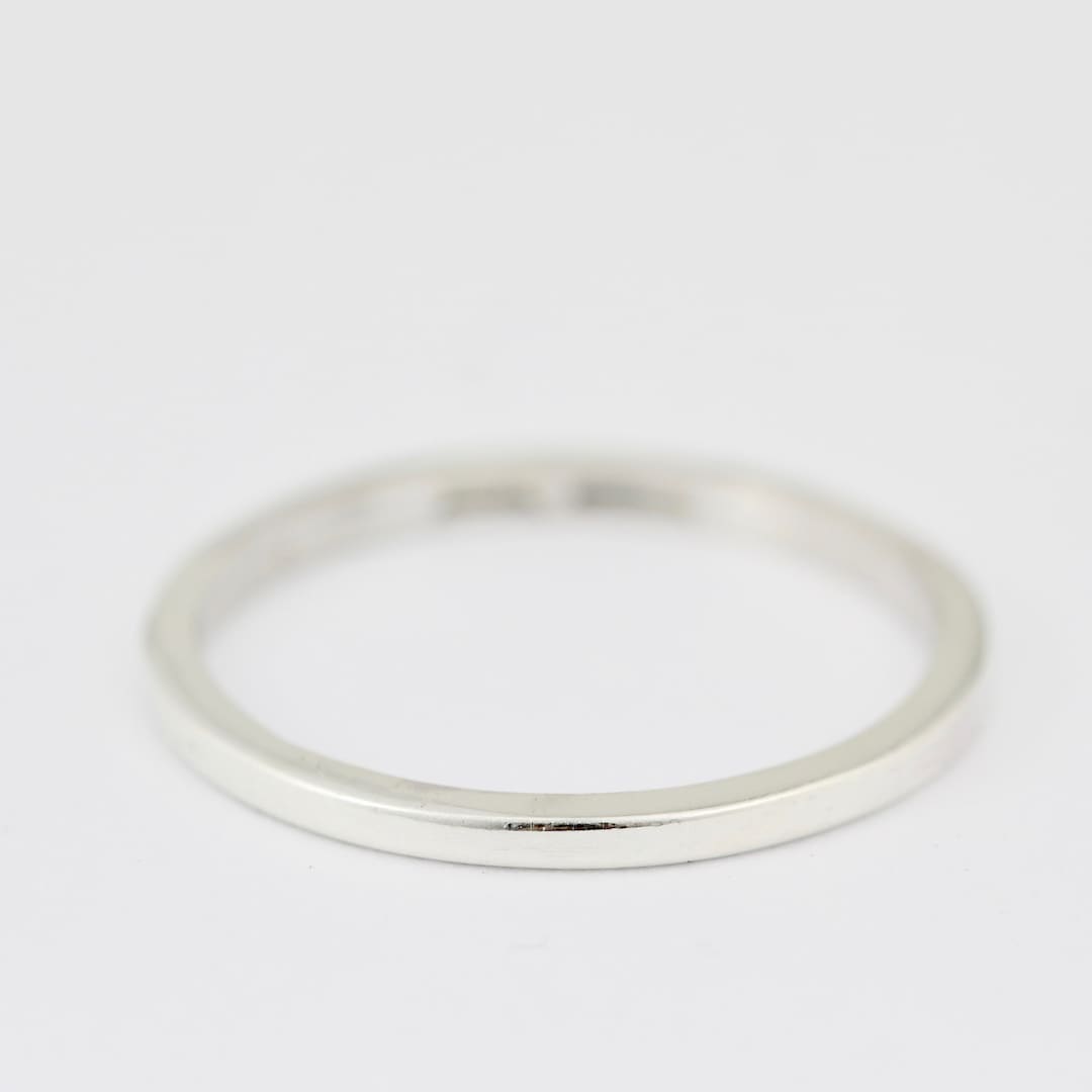 Wedding Ring, Square Wedding Ring, Minimal Wedding Ring, Silver Wedding ...