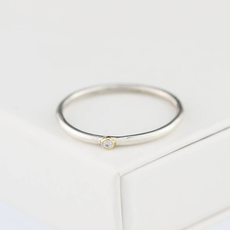 Whole Stack of Diamond Stacking Rings, Teeny Diamond Ring, Teeny ...