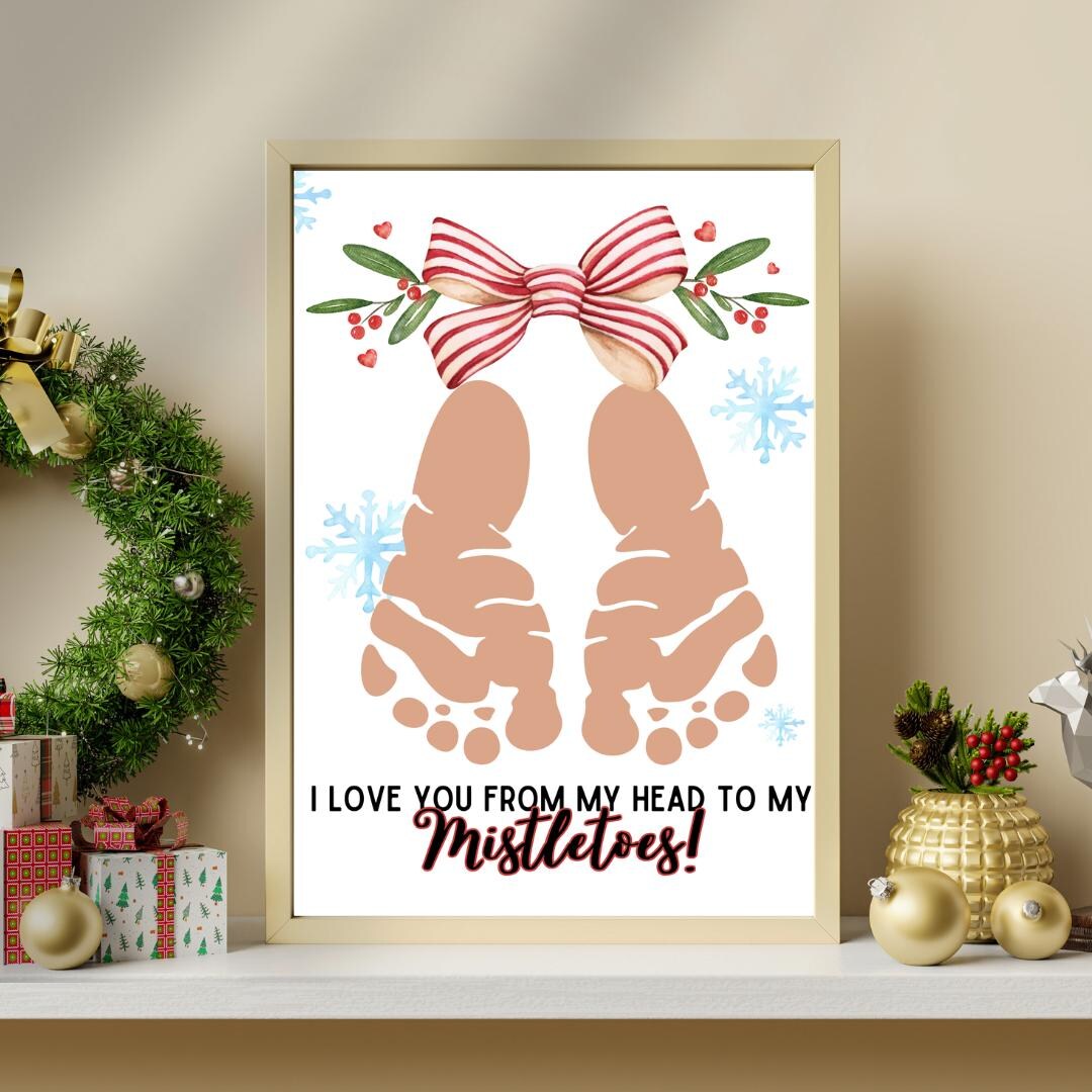 Christmas “mistletoes” Handprint Wall Art – Digital Download | Kids ...