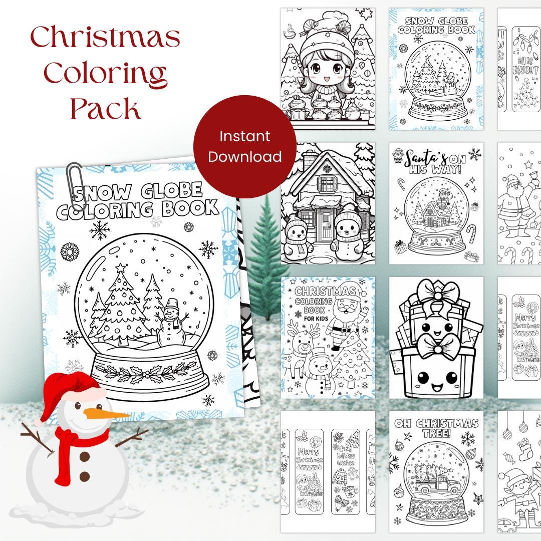 Kids Christmas Coloring Pack | Winter Coloring Pack - Digital Download ...