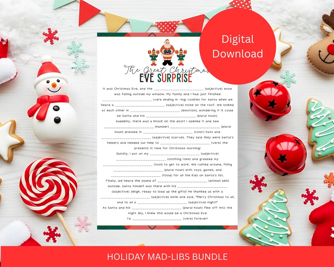 Holiday Mad-libs Bundle - Digital Download PDF - Etsy