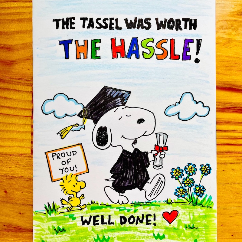 Snoopy Congratulations Card - Etsy