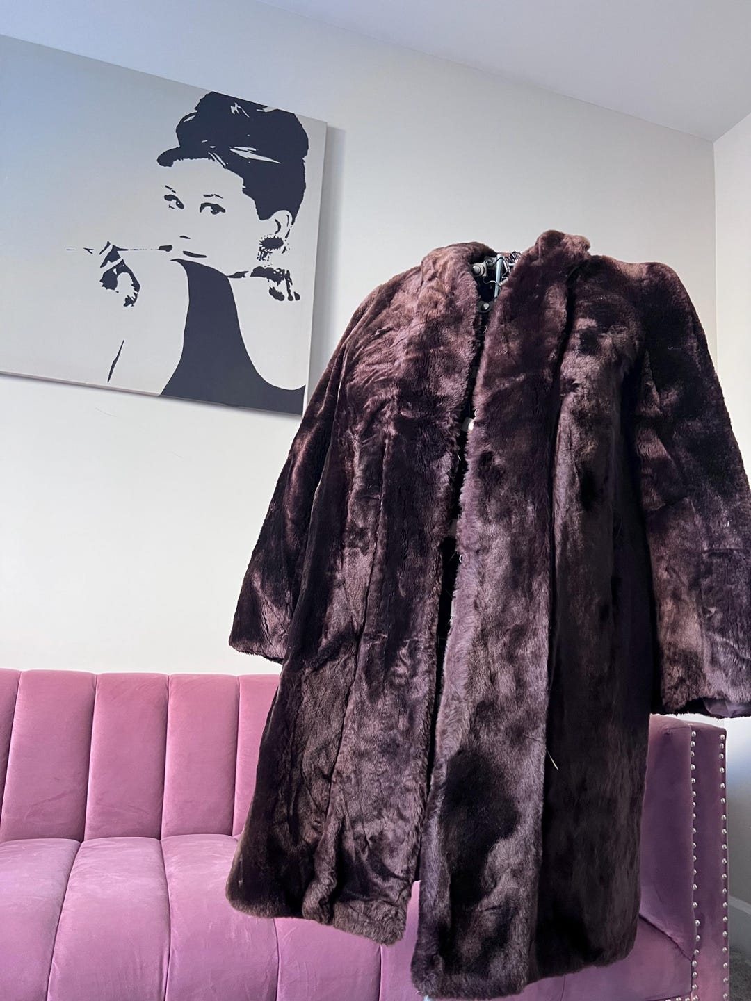 Vintage Laskin Mouton Lamb Fur Coat Brown Dyed Genuine Shearling Women ...