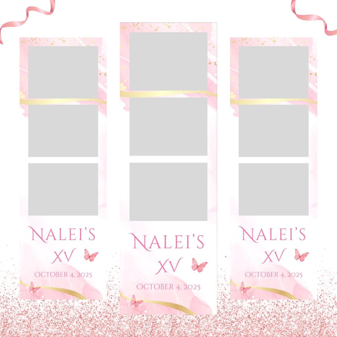 Pink Butterfly Photo Booth Template - Etsy