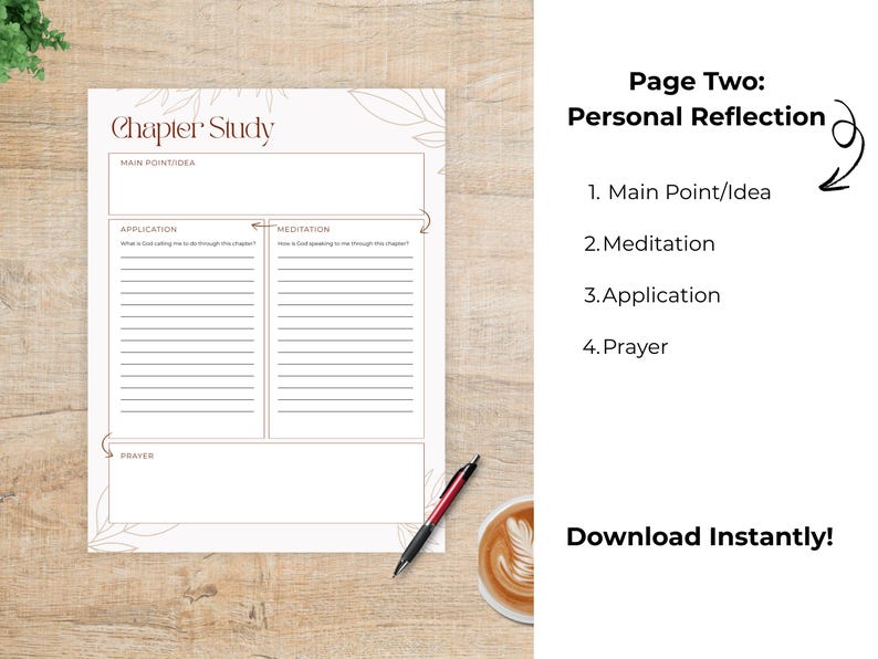 Bible Chapter Study Template | Printable & Digital Bible Study Guide - Etsy