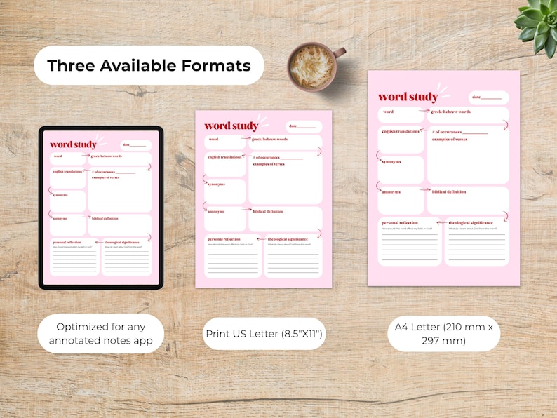 Verse Mapping and Word Study Templates | Two Printable and Digital ...