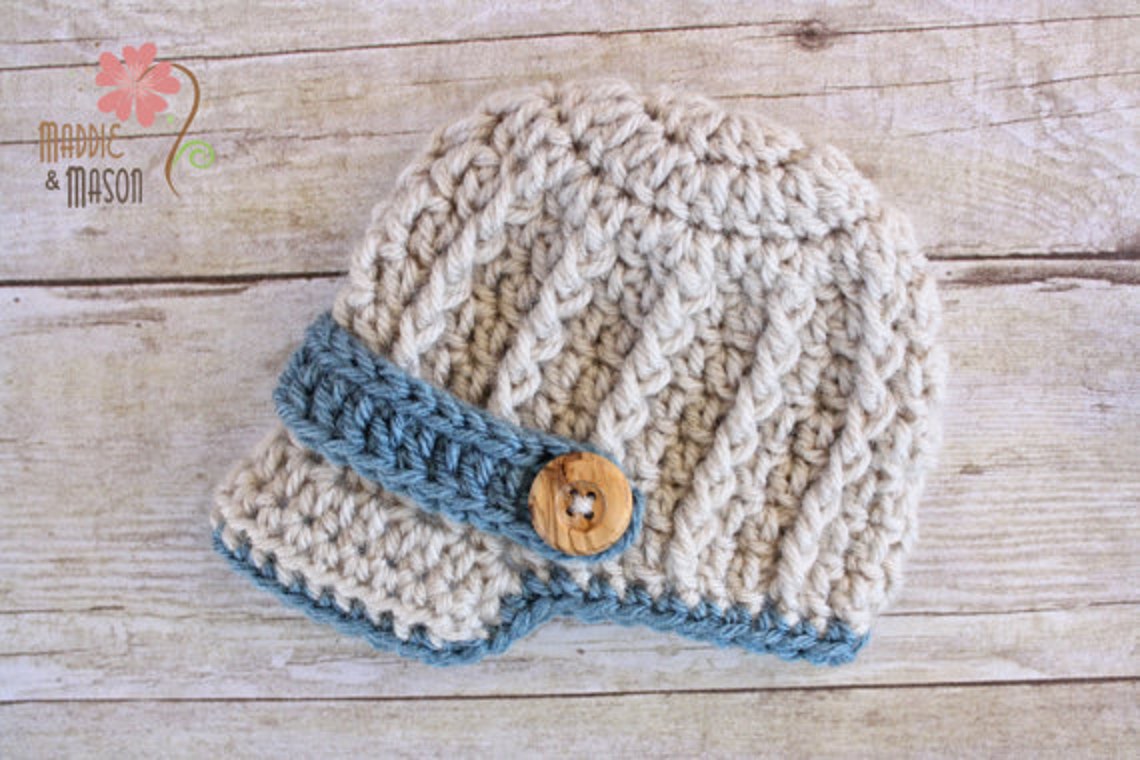 Crochet PATTERN Newborn Textured Newsboy Cap Pattern - Etsy
