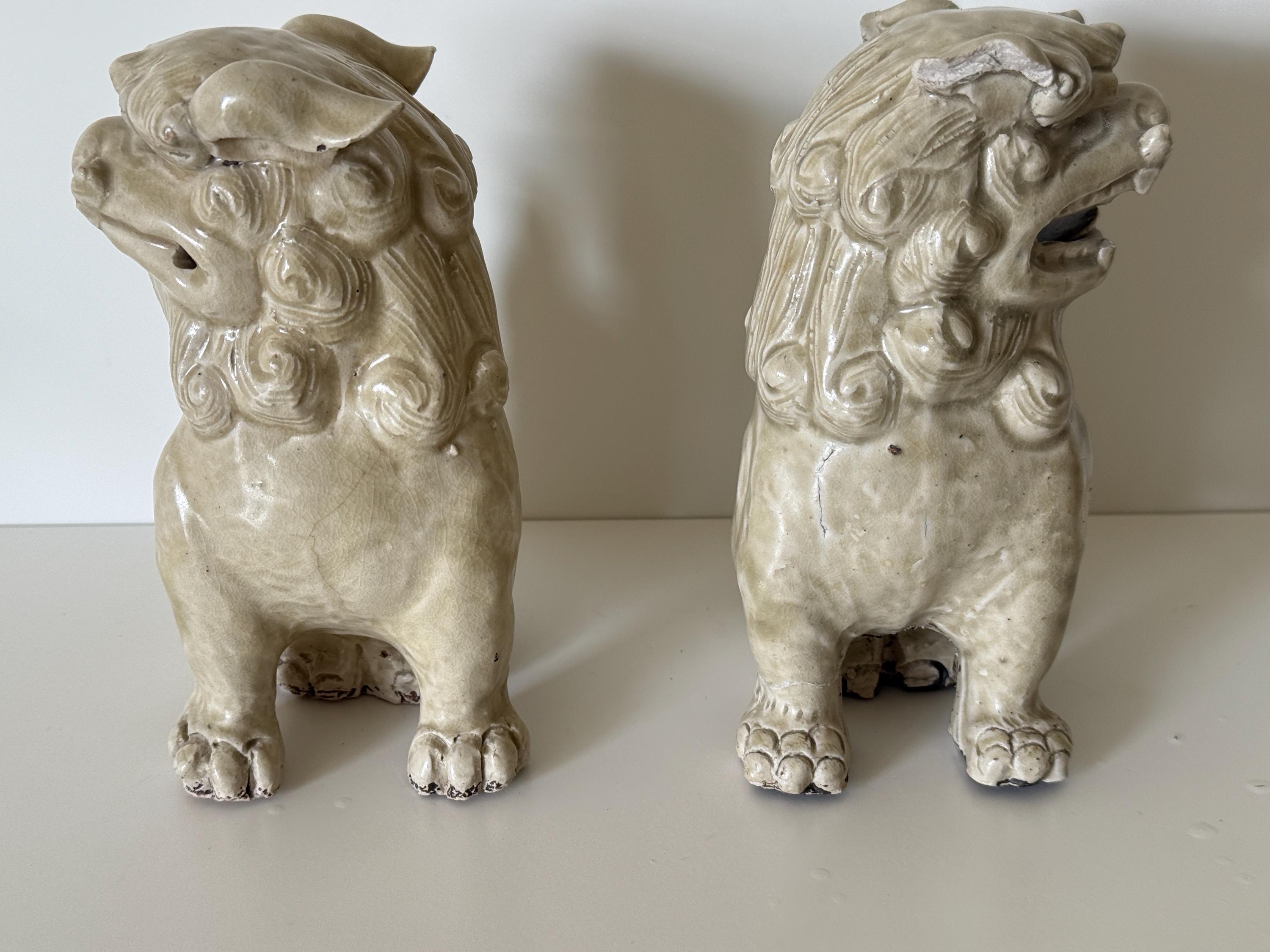 Pair of Vintage Glazed Shisa / Okinawa Guardian Lion Statue Foo Dogs - Etsy