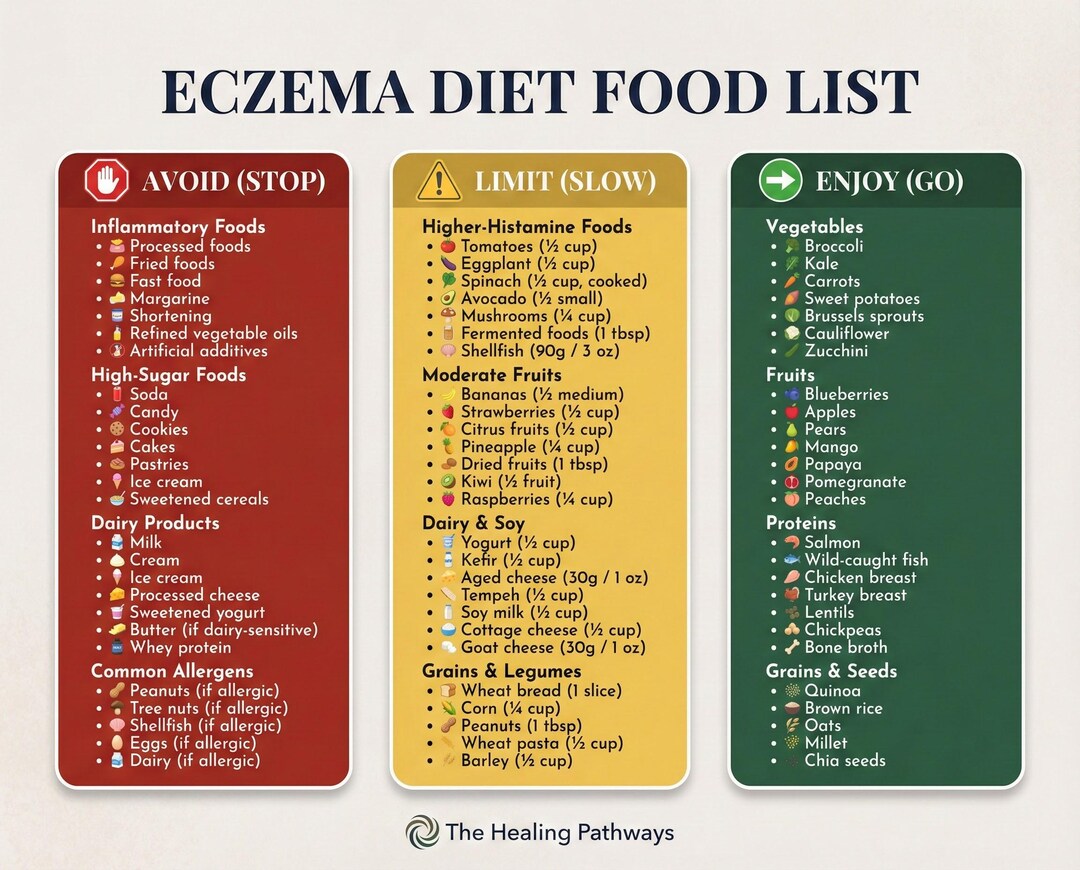 Eczema Diet Food List Printable | Anti-inflammatory Foods for Clear ...
