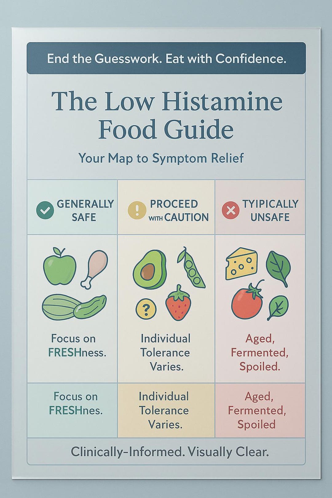 Low Histamine Food List, Histamine Intolerance Guide, MCAS Diet Support ...