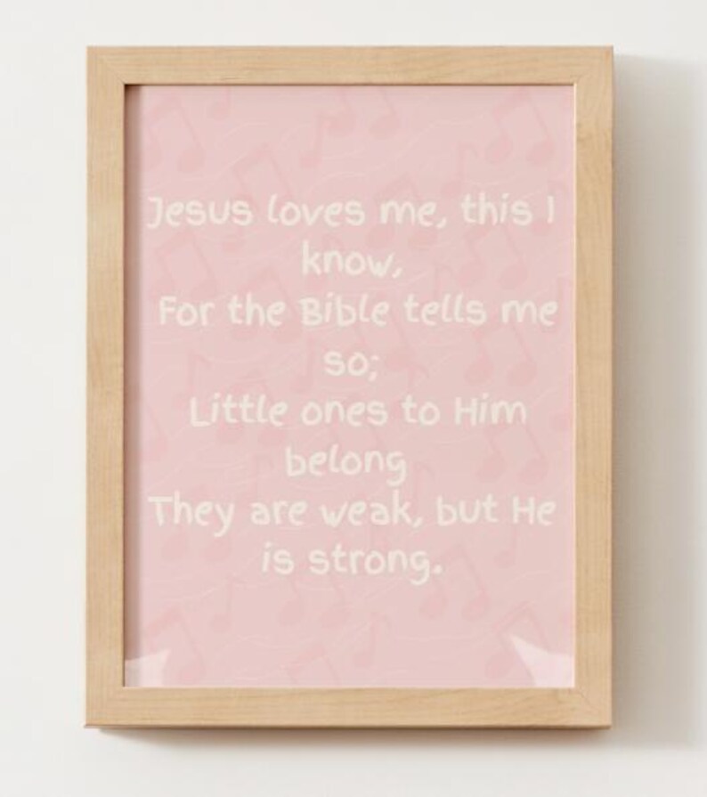 Jesus Loves Me Printable Scripture Art • Christian Nursery Wall Decor ...