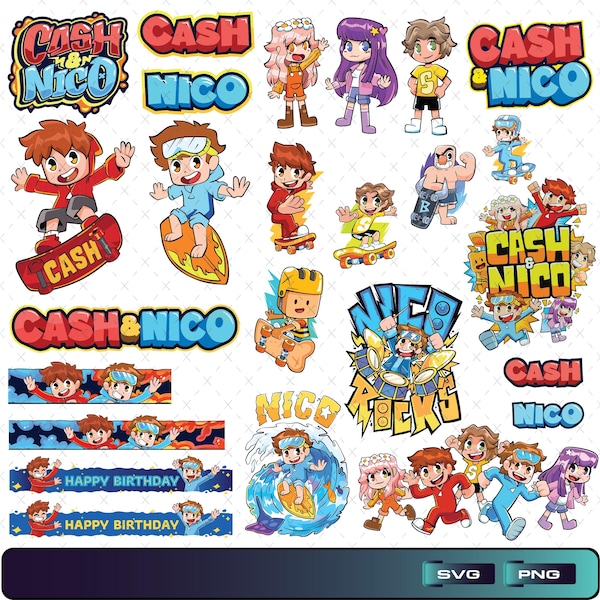 Nico and Cash Coloring Pages - Etsy