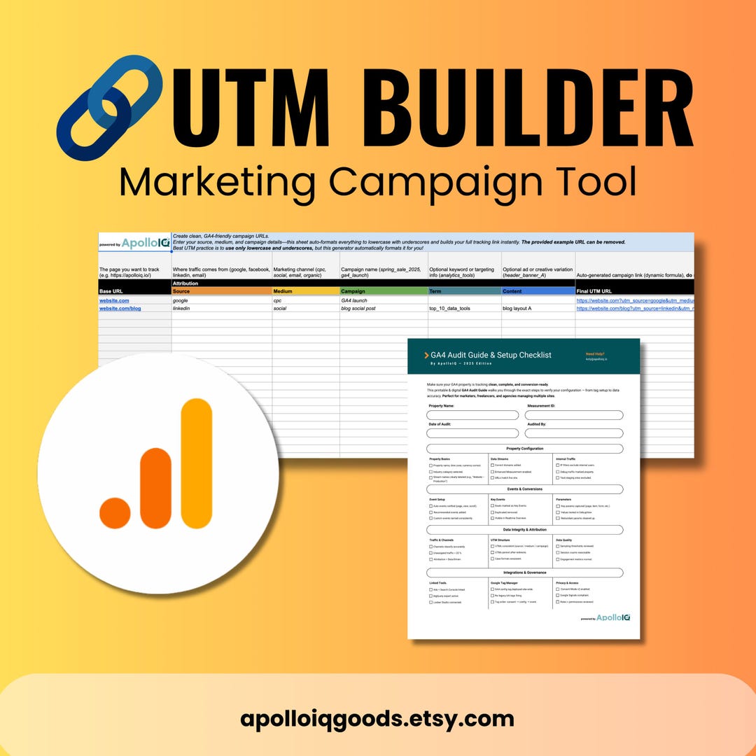 UTM Builder Template: GA4 Audit Checklist, Marketing Campaign Tool ...