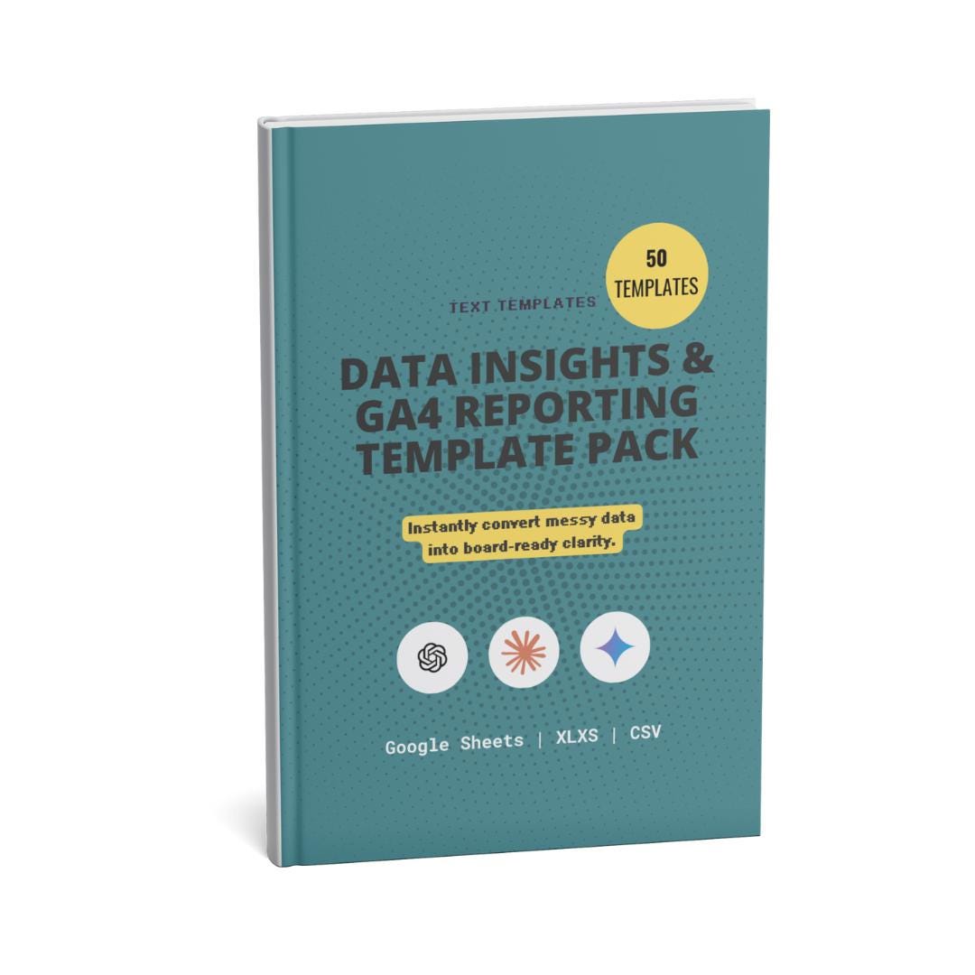 Data Insights & GA4 Reporting Template Pack • 50 Analysis, Reporting ...