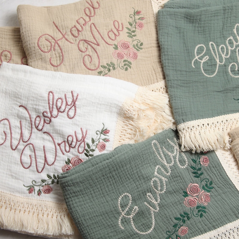 Embroidered Blanket - Etsy