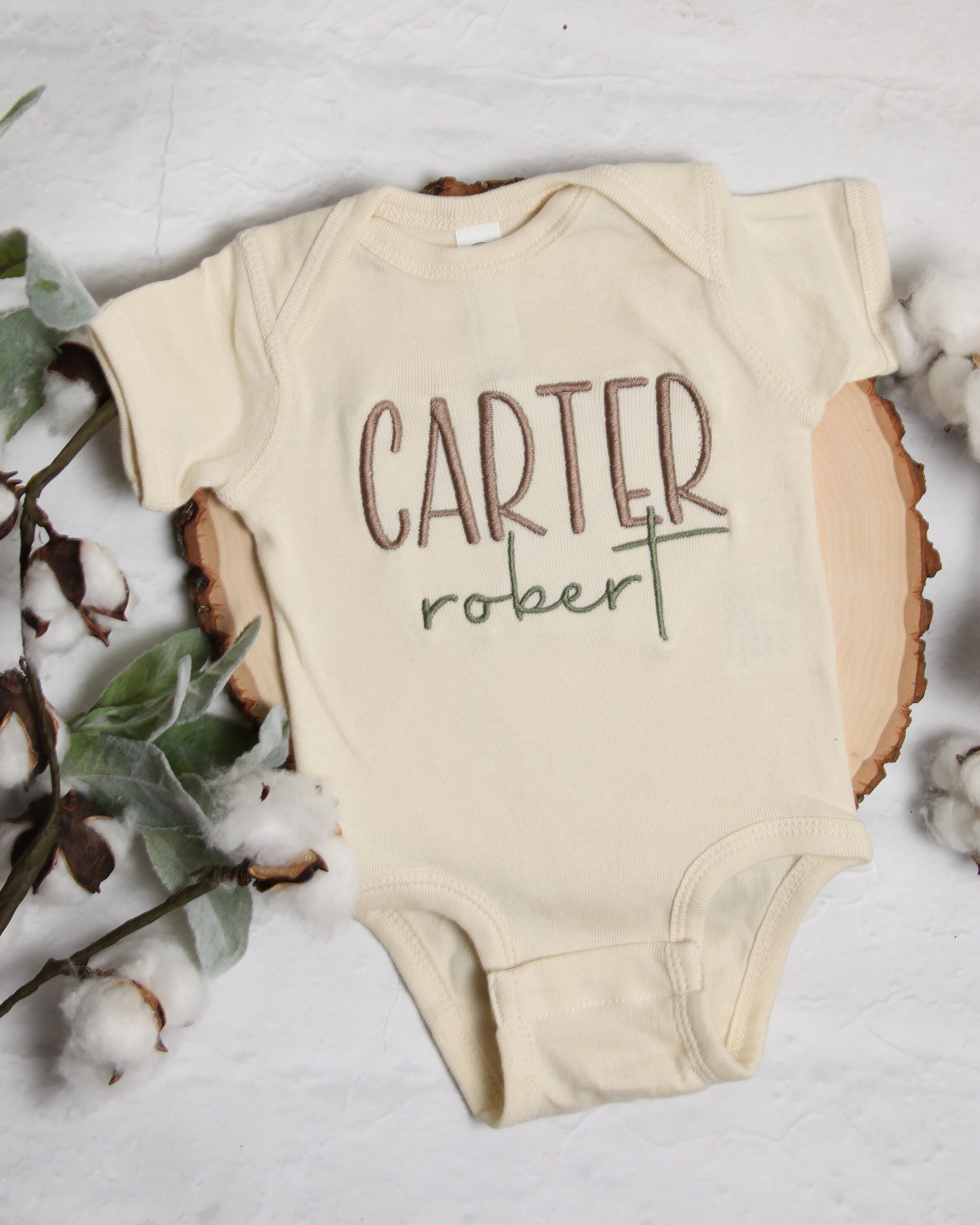 Personalized Embroidered Baby Shirt, Custom Baby Bodysuit, Baby Name ...