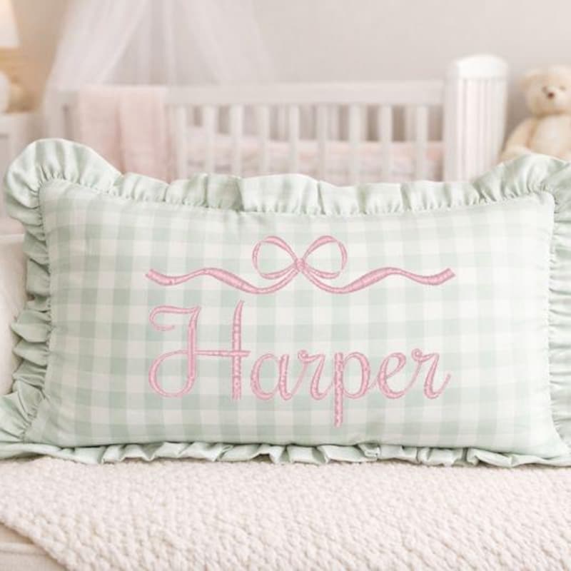 Pink Gingham Crib Pillows - Etsy