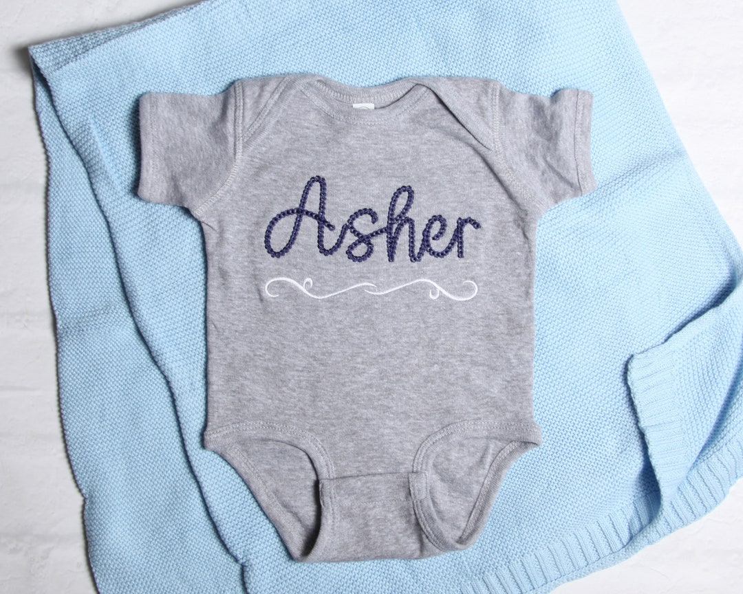 Personalized Embroidered Baby Boy Shirt, Custom Baby Bodysuit, Baby ...