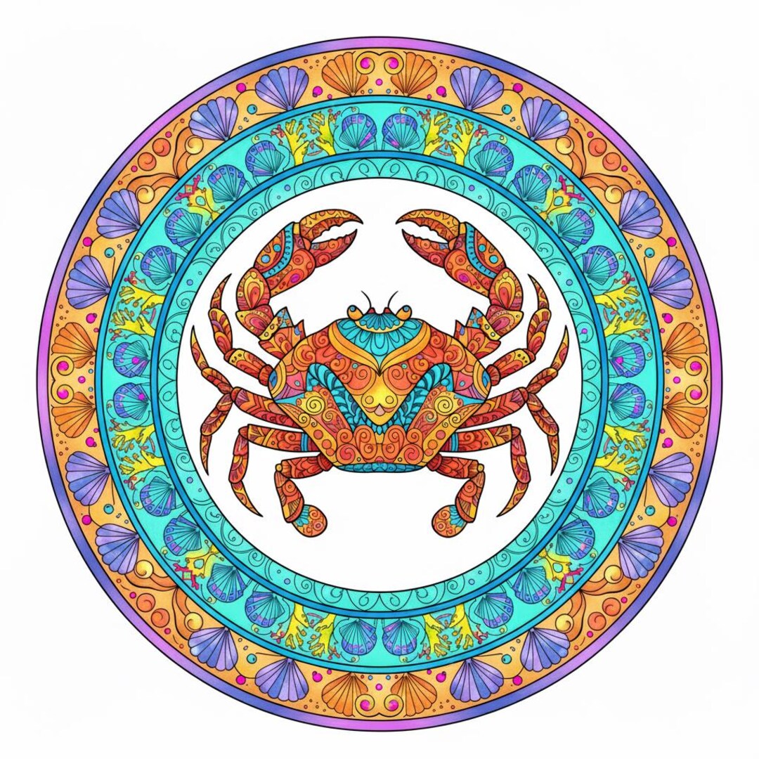 130 Ocean Mandalas Coloring Pages A4 Letter Marine Animals & Abstract ...