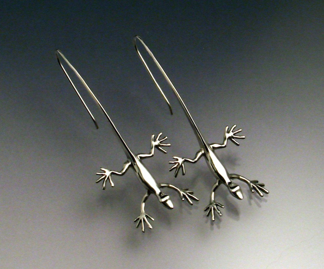 Hanging Lizard Earrings - Etsy