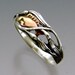 Fish Ring - Fish in Kelp Ring - Sterling Silver & 14k Gold Fish - Etsy