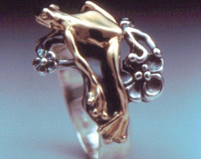 Tree Frog Bi-metal Ring ~ Sterling Silver and Bronze - Etsy