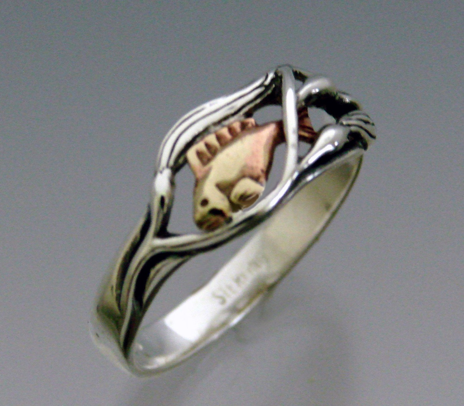 Fish in Kelp Ring ~ Sterling Silver and Bronze ~ Size 4 to 9 3/4 - Etsy