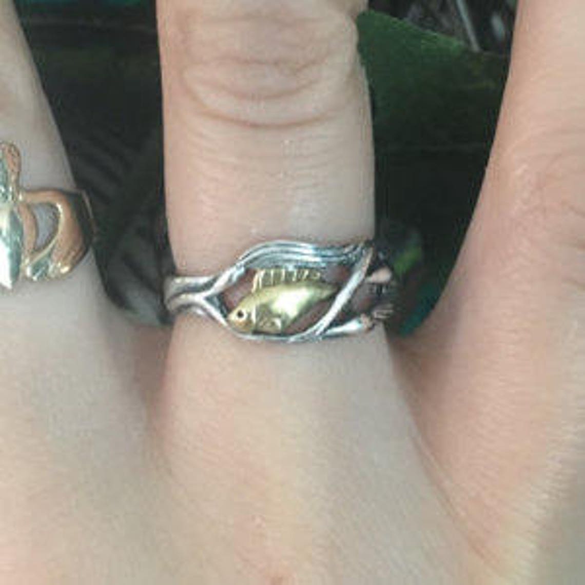 Fish in Kelp Ring Sterling Silver and Bronze Size 4 to 9 | Etsy