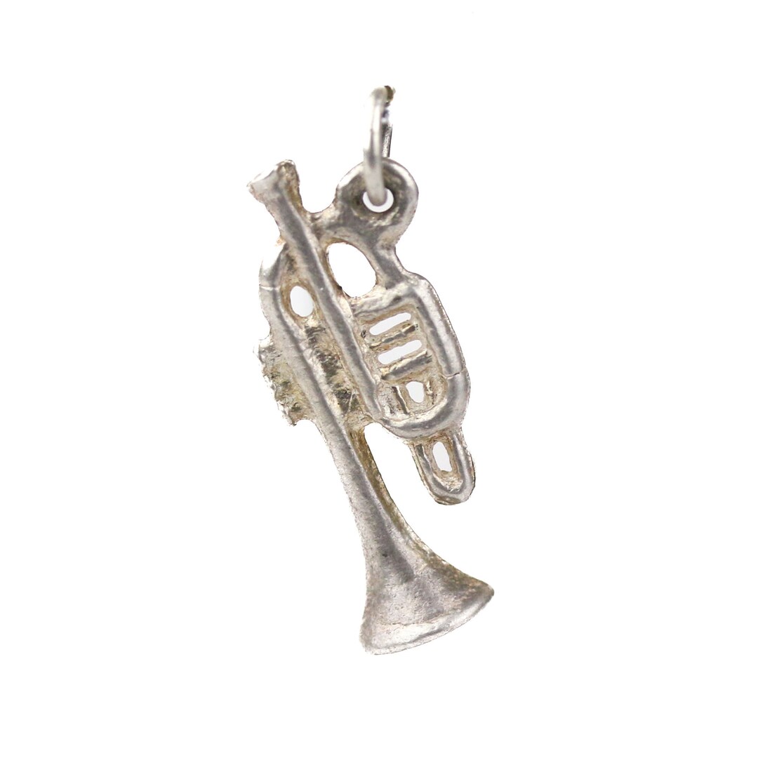 Vintage Sterling Silver Trumpet Charm - Etsy